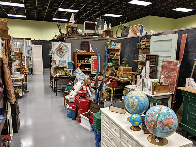 Geography lessons with character—these vintage globes show borders long changed, making them both educational and decorative treasures.