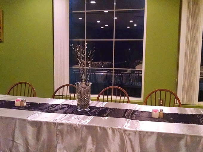 The private dining area offers an elegant touch for special occasions, proving comfort food can dress up when it wants to.