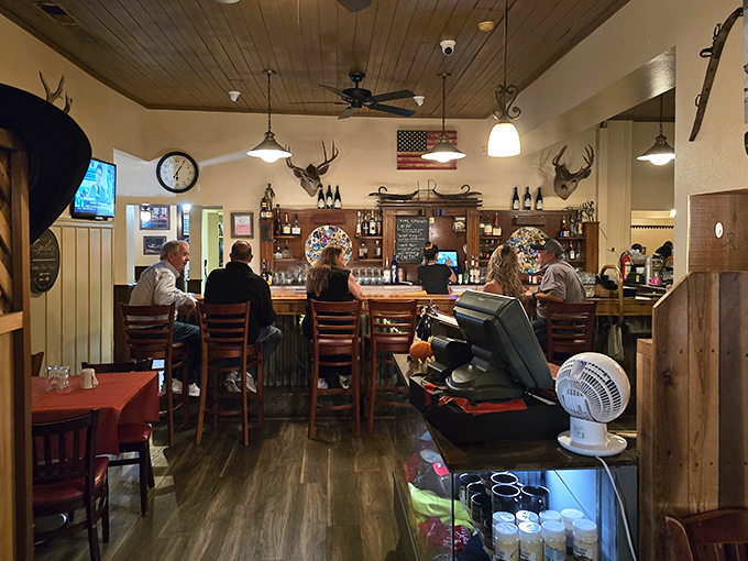 The bar area buzzes with locals who've discovered California's best-kept culinary secret hiding in plain sight.