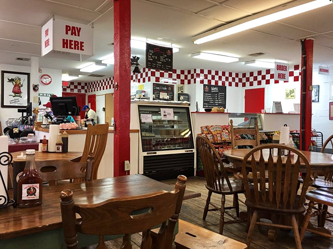 The red-and-white checkered border says it all: this isn't fine dining, it's find dining—the kind of place you'll want to find again and again.