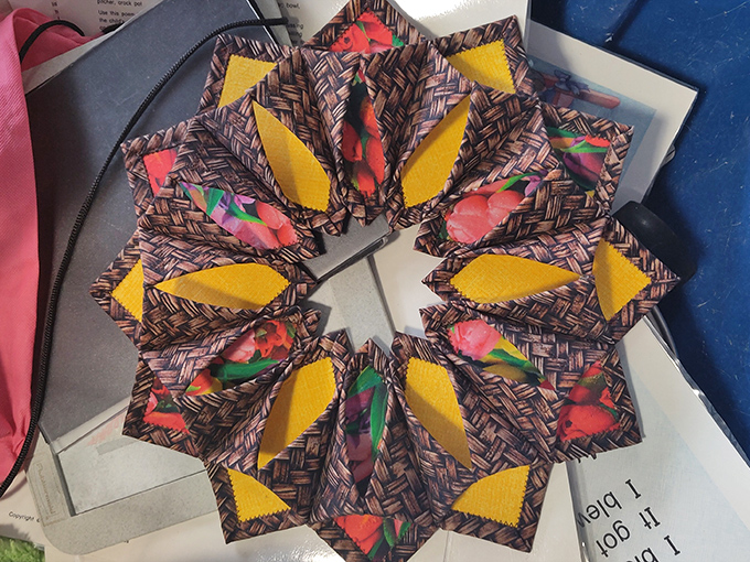 A handcrafted geometric design emerges from the chaos&mdash;proof that between the ordinary lies the occasional extraordinary find worth celebrating.