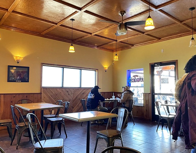 The dining room feels like that cool friend's house where everyone somehow always ends up for dinner.