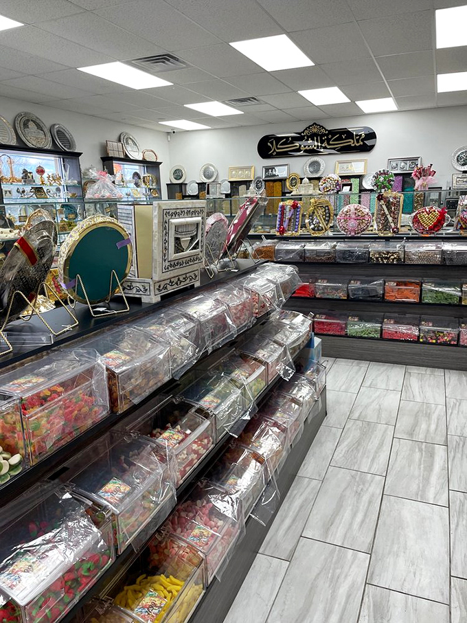 Where Middle Eastern bazaar meets Kentucky charm. The ornate displays and colorful candy bins create a treasure hunt for your sweet tooth.