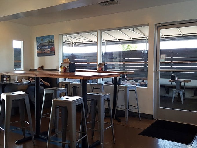 The Stand's interior feels like the dining room of that cool friend who doesn't need fancy furniture because they're too busy making the best food you've ever tasted.