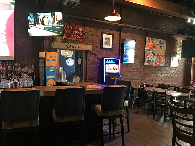 The bar area strikes that perfect balance between sports hangout and neighborhood gathering spot, with enough TVs to catch the game without feeling like a sports factory.