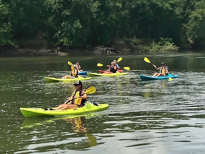 Nothing says "Iowa summer" quite like paddling down the Middle River, where the water moves at the same pace as life in Winterset.