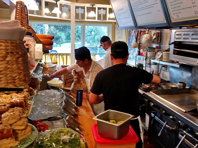 The kitchen ballet&mdash;where breakfast dreams materialize. These cooks aren't just making food; they're crafting memories one perfectly flipped pancake at a time.