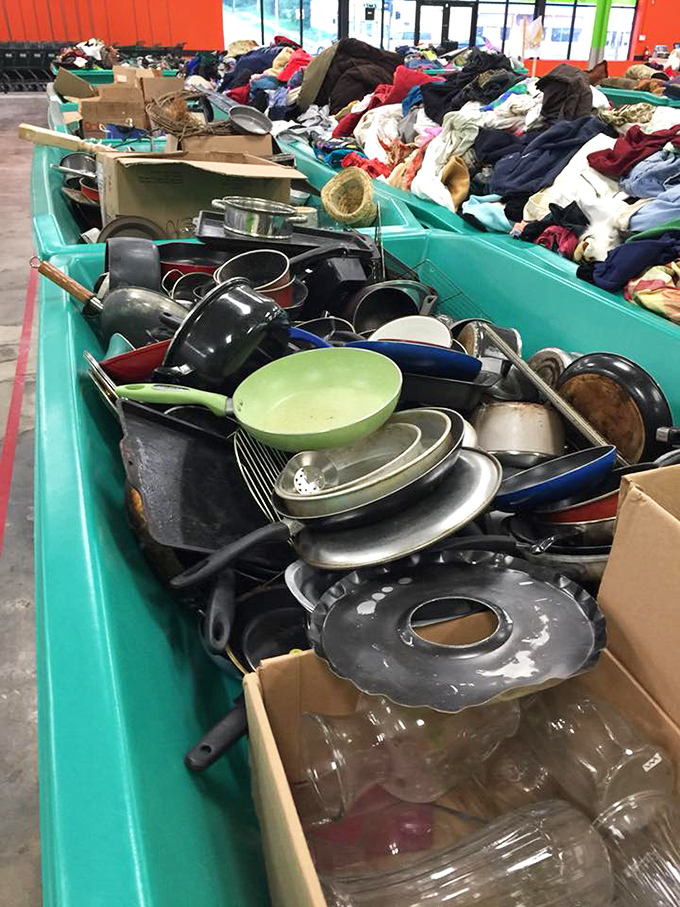 Pots and pans mingle like old friends at a reunion, waiting for their next culinary adventure.