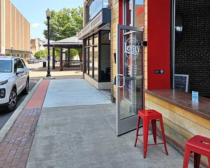 Levity Brewing Co. brings craft beer culture to Altoona's revitalized downtown, where red stools invite retirees and millennials alike to sample local brews.