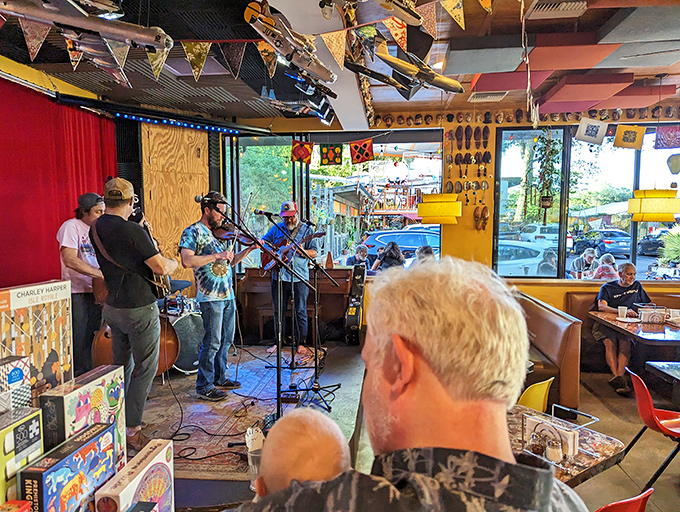 Pizza with a side of bluegrass! Live music transforms dinner into an event where toes tap while taste buds dance.