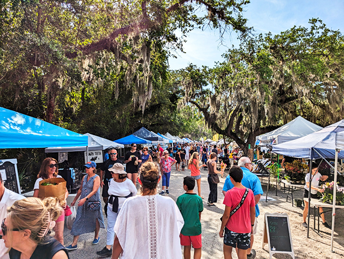 Local farmers markets flourish beneath Spanish moss canopies, where generations of Floridians have exchanged treasures from land and sea.