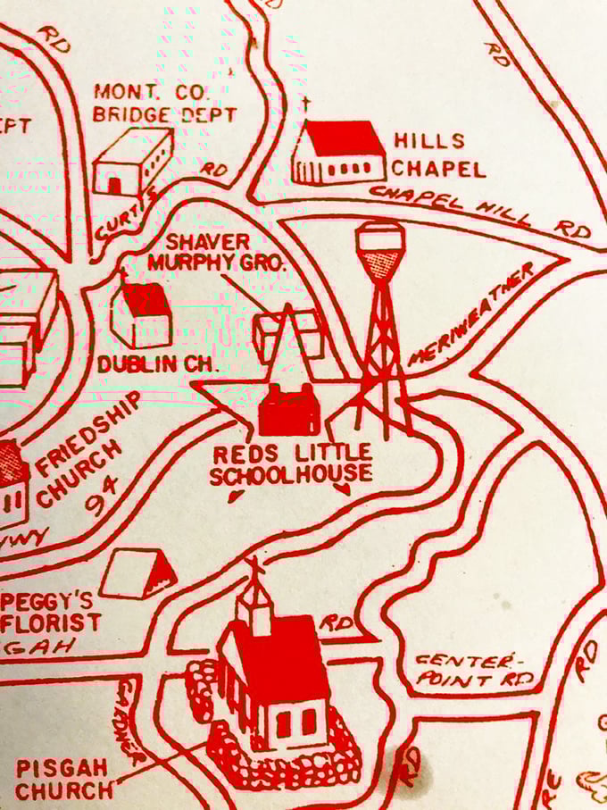 The charming hand-drawn map placemat doesn't just help you find Red's&mdash;it introduces you to a community where churches and local businesses are the landmarks that matter.