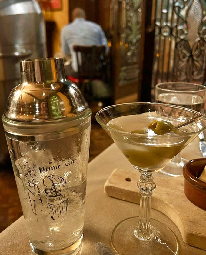 A properly made martini served alongside the shaker&mdash;because sometimes one serving just isn't enough after a long day in the city.
