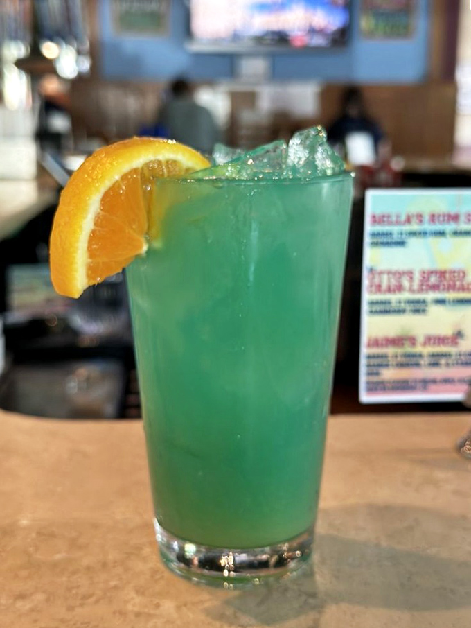 This electric blue cocktail isn't having an identity crisis; it's confidently announcing that vacation mode is available right here in Pennsylvania.