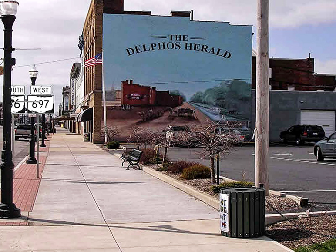 That Delphos Herald mural isn't just artwork&mdash;it's a time machine painted on brick, capturing the canal days that transformed this corner of Ohio.