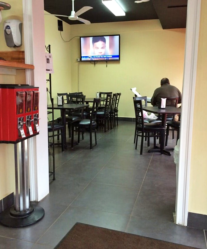 The dining area might not win design awards, but that TV in the corner has witnessed every Chicago sports heartbreak and triumph since the Jordan era.