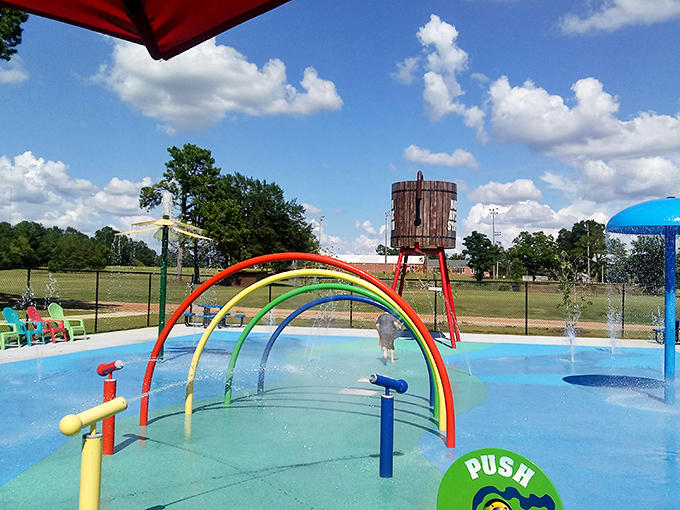 Beat the Georgia heat without breaking the bank at North Avenue Station Splash Pad, where rainbow-colored water features delight children and parents appreciate the free entertainment.