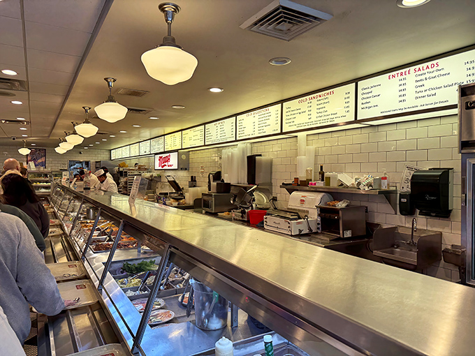 The cafeteria line where dreams come true, one meat-laden tray at a time.