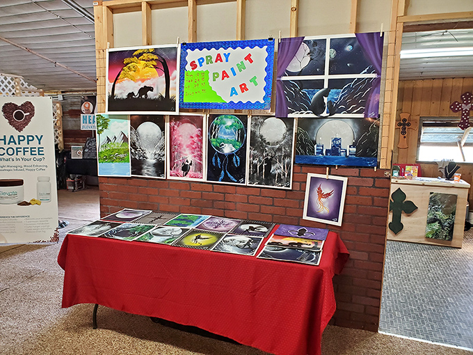 Art for every taste and budget. From spray paint cosmic scenes to wildlife portraits, local artists transform this market into an accessible gallery.