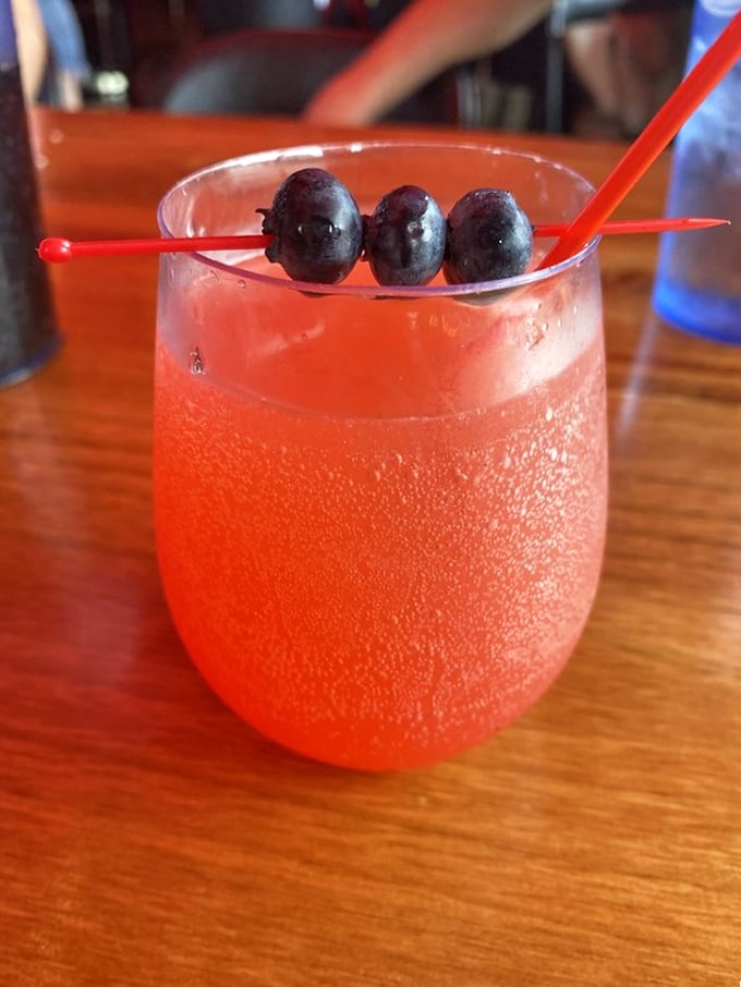 This isn't just a mimosa&mdash;it's sunrise in a glass with blueberry bodyguards standing watch. Brunch's perfect companion.