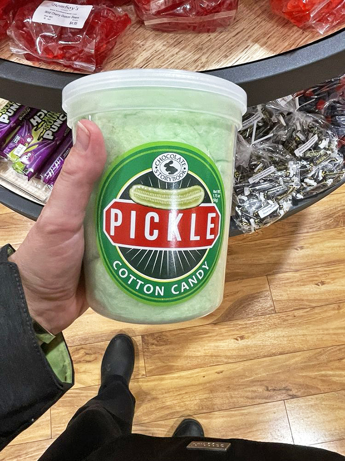Pickle cotton candy proves that Bomboy's isn't afraid to walk on the wild side. It's the culinary equivalent of wearing socks with sandals&mdash;oddly compelling.