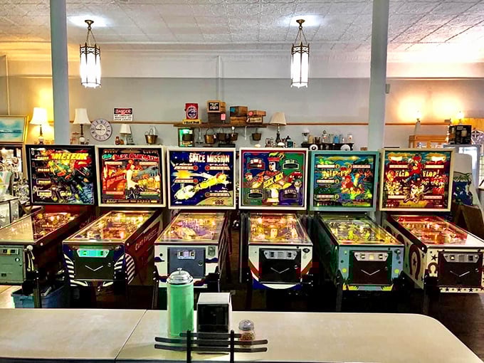The pinball arcade section isn't just for looking&mdash;these vintage machines actually work! Fingers itching for those flippers yet?