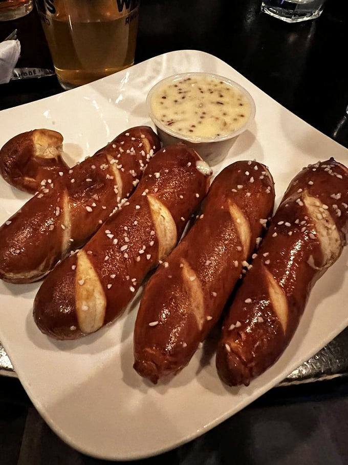 Bavarian pretzel sticks with beer cheese dip &ndash; carbs and dairy performing a duet so beautiful it deserves its own Broadway show.