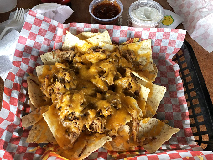 BBQ nachos: where Tex-Mex meets smokehouse in a beautiful collision of cultures that your taste buds will celebrate like it's New Year's Eve.