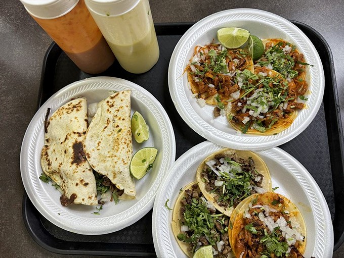 A feast fit for royalty served on humble paper plates. The contrast of colors isn't just Instagram-worthy &ndash; it's a preview of the flavor explosion to come.