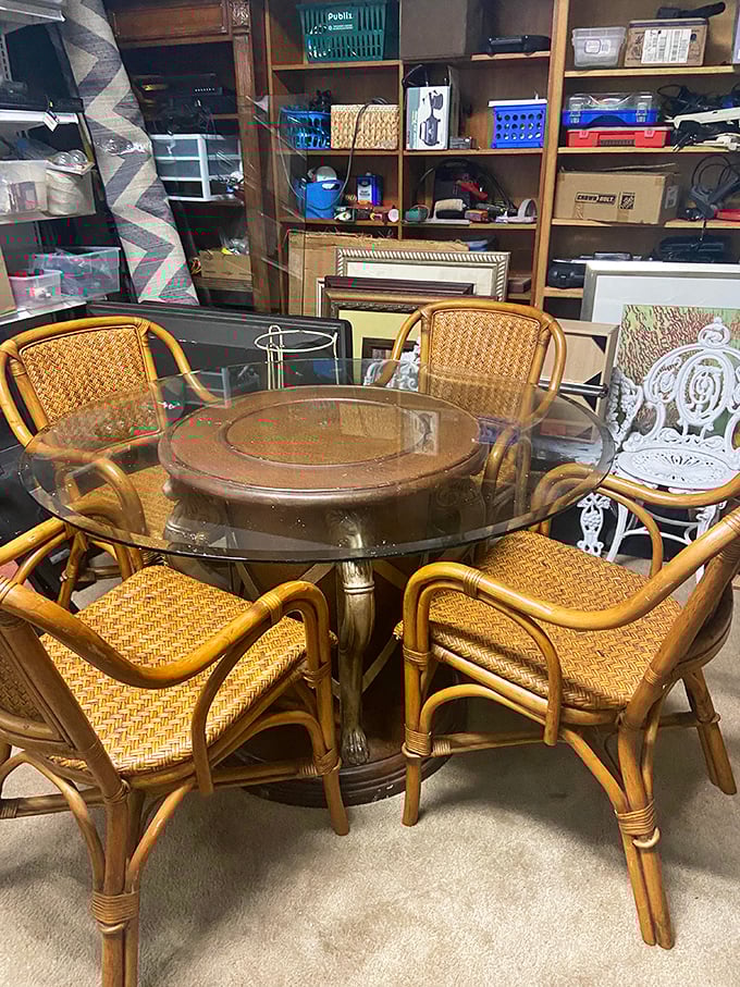 Rattan never really left, but this dining set proves it deserves its comeback tour. Florida living at its most authentically tropical.