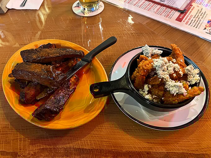 Ribs with bark so perfect they deserve their own trophy. Paired with crispy tenders that prove Kloby's mastery extends beyond low-and-slow cooking.