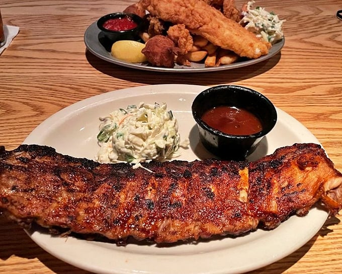 Ribs so tender they practically surrender to your fork, paired with coleslaw that cuts through the richness like a refreshing breeze.