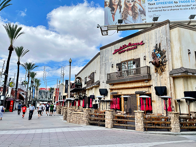 Western-themed restaurants bring a touch of frontier spirit to your modern shopping adventure. 