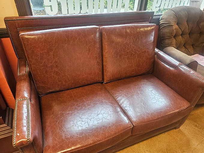 This leather sofa isn't just furniture&mdash;it's a statement piece with stories to tell and new memories waiting to be made