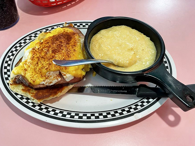 Eggs Benedict with a Southern drawl. That hollandaise sauce isn't just poured&mdash;it's draped like a golden cape for breakfast heroes.