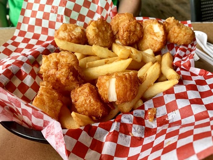 Golden-fried scallops nestled among crispy fries&mdash;a basket of oceanic treasures that makes you wonder why you ever eat anything else.