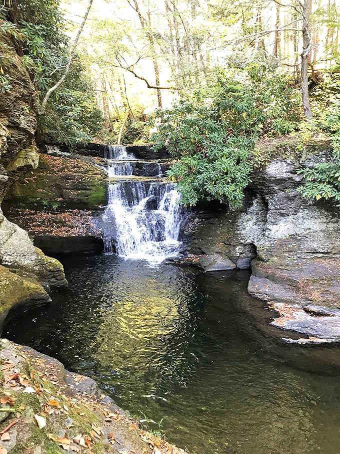 Smaller cascades tease hikers with glimpses of the spectacular finale waiting just ahead.