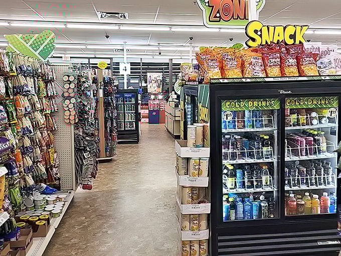 The snack zone&mdash;where road trip provisions and midnight cravings meet without emptying your gas money fund.