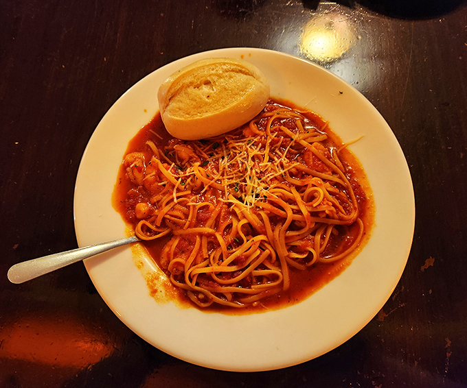 Spaghetti in red sauce that would make any nonna nod in approval&mdash;the kind of dish that silences conversation except for the occasional "Mamma mia!"