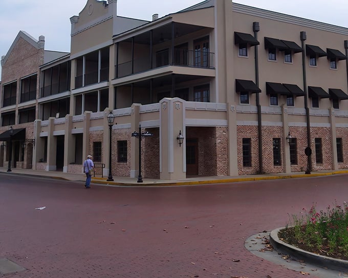 Corner buildings in small towns tell the best stories. This one whispers of countless greetings exchanged on those brick streets.