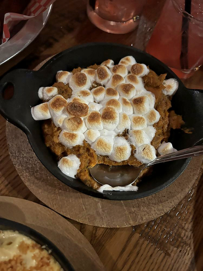 Sweet potato casserole topped with toasted marshmallows &ndash; the dish that makes you question why vegetables and dessert ever lived separately.