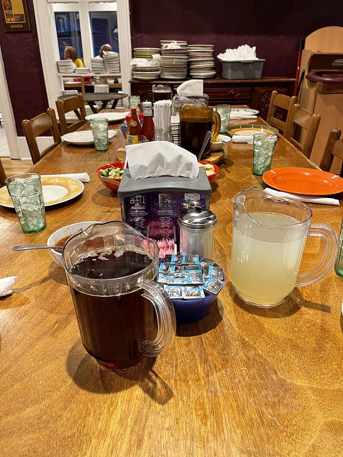 Sweet tea and lemonade await at the communal table&mdash;liquid Southern sunshine served in pitchers big enough to baptize a small child.