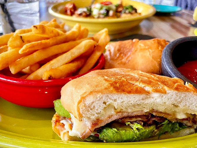 This torta isn't just a sandwich&mdash;it's a commitment. Golden, crispy bread embracing layers of deliciousness that require both hands and napkins.