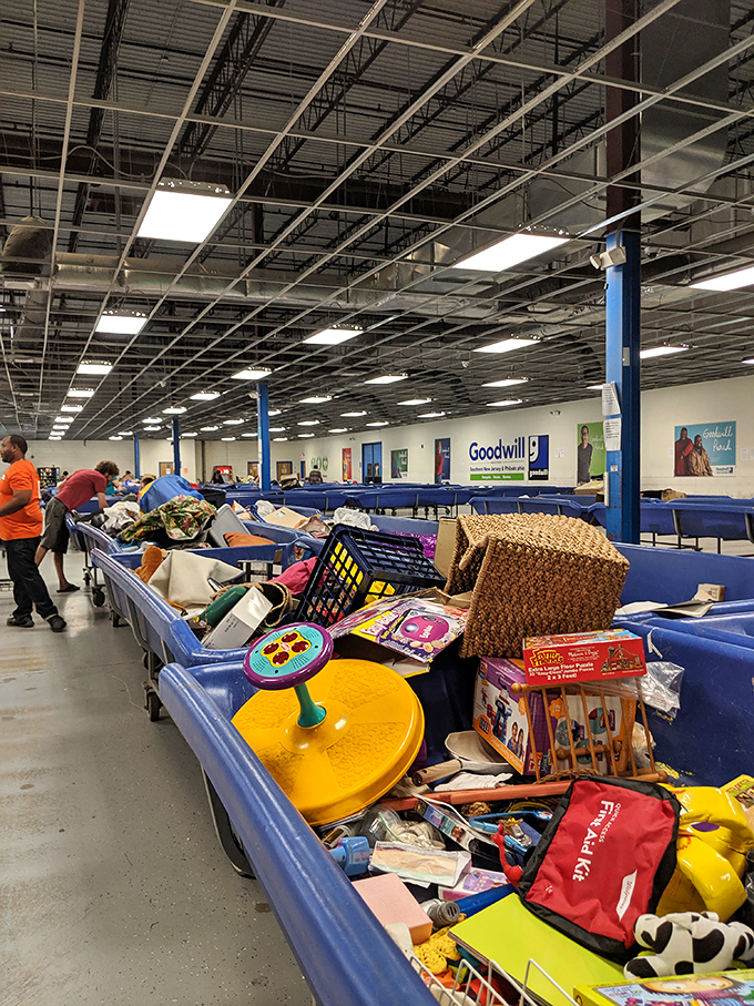 One person's discarded toy becomes another child's treasure. These bins contain both memories from yesterday and joy for tomorrow.