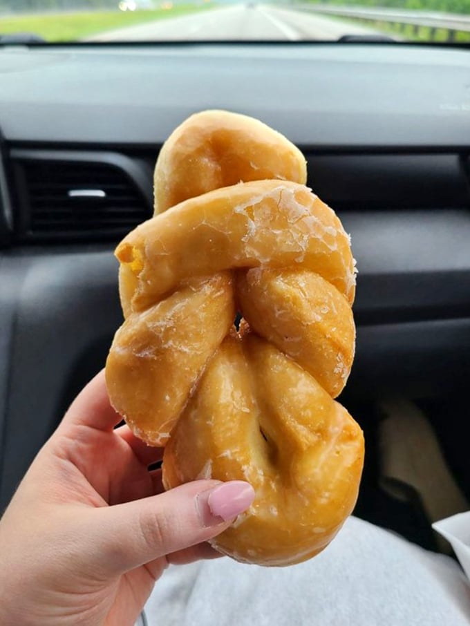 The twisted glazed donut &ndash; proof that sometimes life's best pleasures happen when things don't go according to plan.