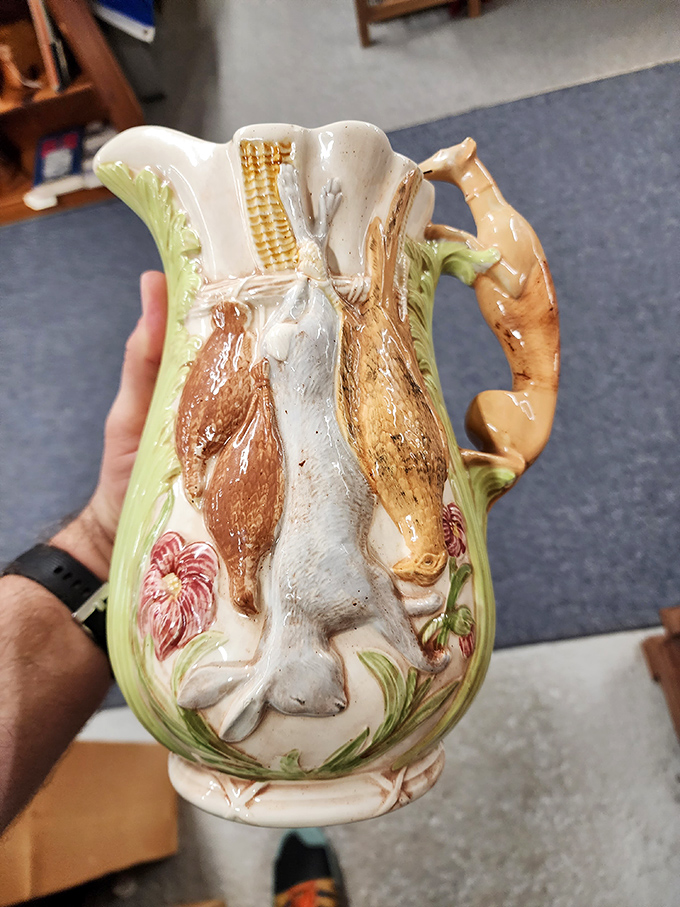 This whimsical rabbit pitcher isn't just ceramic—it's conversation starter, centerpiece, and proof that our grandparents had a sense of humor too.