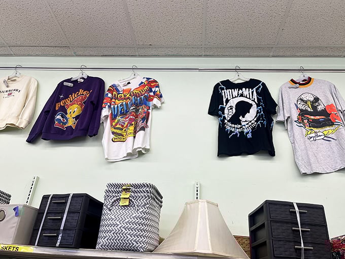 Vintage tees tell stories of concerts attended, teams supported, and graphic design choices that somehow came back in style.