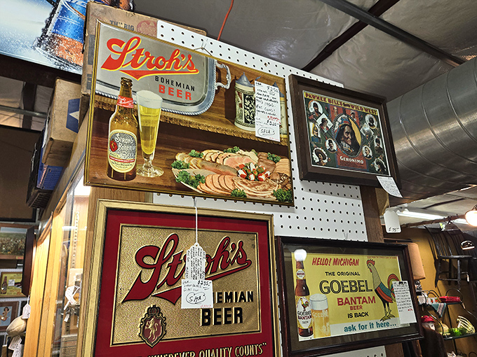 Michigan's brewing heritage displayed with pride. These vintage Stroh's signs remind us when "Fire Brewed" was more than just marketing speak.