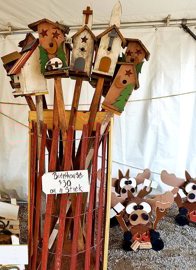 Birdhouses on sticks that transform gardens into avian neighborhoods. At $30 each, these charming homes prove that real estate can still be affordable somewhere.