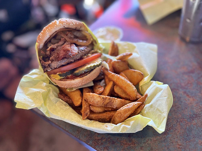 Blue Jay burger demonstrates that creative naming matches the kitchen's culinary imagination and skill.